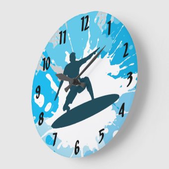 Surfing Design Wall Clock | Zazzle