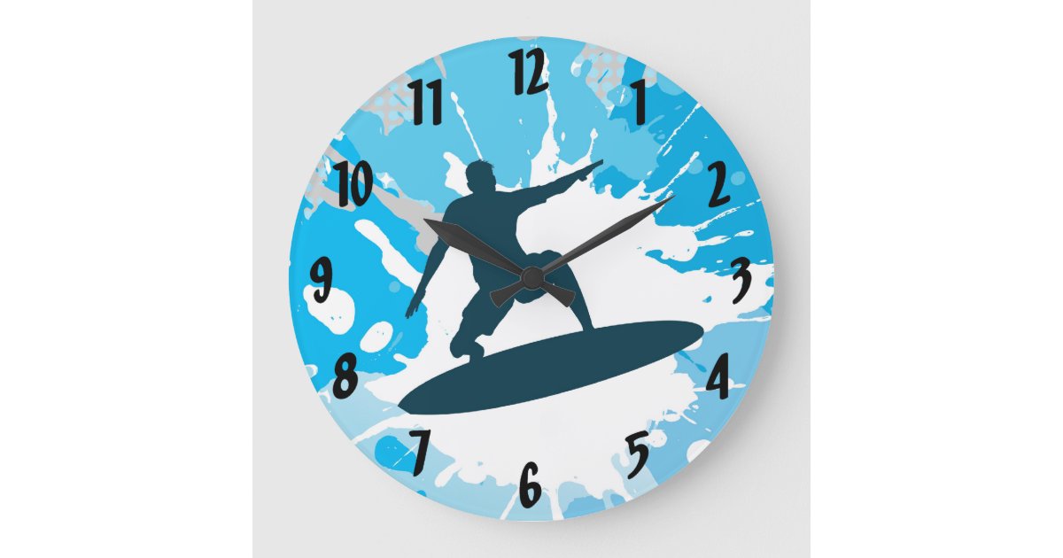 Surfing Design Wall Clock | Zazzle