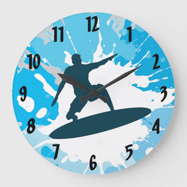 Surfing Design Wall Clock | Zazzle