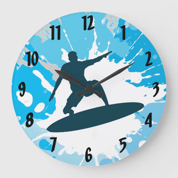 Surfing Design Wall Clock | Zazzle