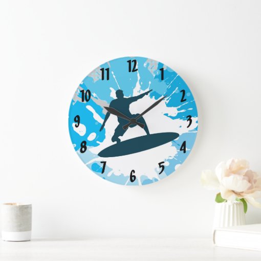 Surfing Design Wall Clock | Zazzle