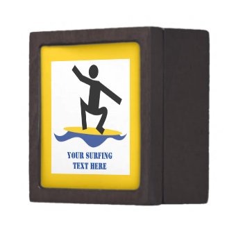 Surfing gifts, surfer on his surfboard custom gift box | Zazzle