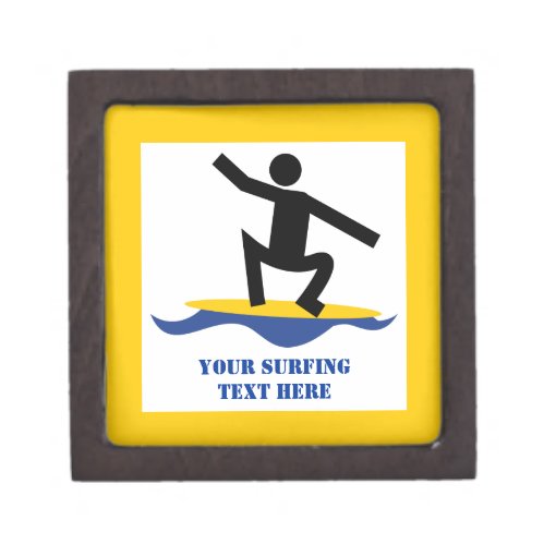 Surfing gifts, surfer on his surfboard custom gift box | Zazzle