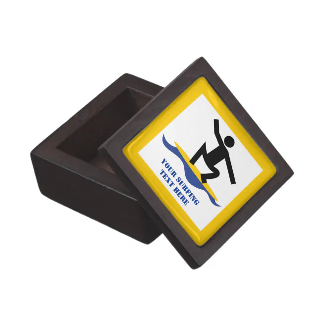 Surfing gifts, surfer on his surfboard custom gift box | Zazzle