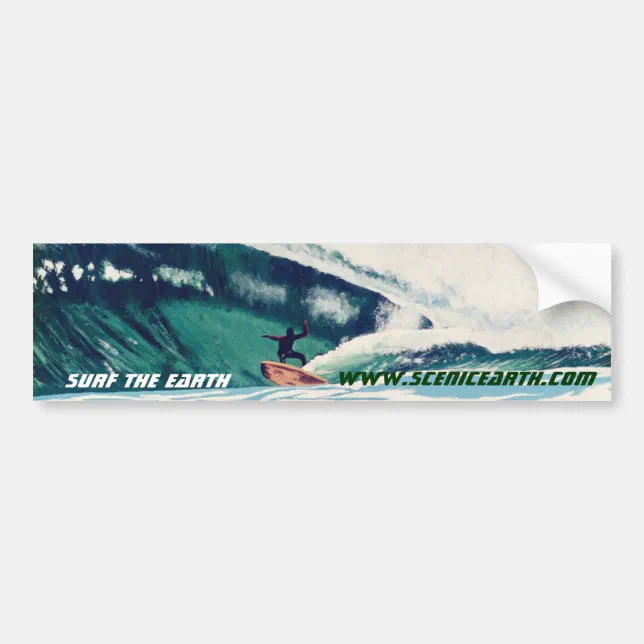 Surfing Ocean Surfer Bumper Sticker Art | Zazzle