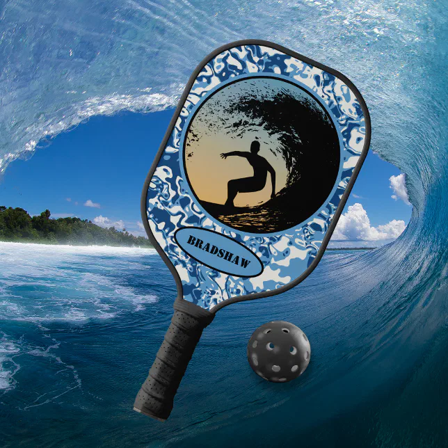 Surfing Ocean Waves Pickleball Paddle | Zazzle