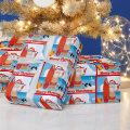 Surfing Santa On Beach Merry Christmas Wrapping Paper | Zazzle