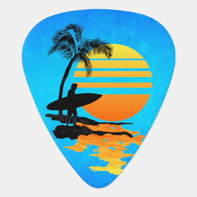 Surfing Sunrise Guitar Pick | Zazzle