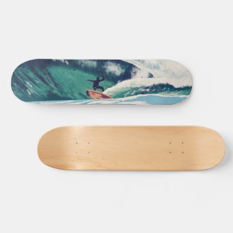Surfing Surfer Ocean Beach Skate Board | Zazzle