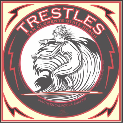 SURFING TRESTLES SAN ONOFRE BEACH CALIFORNIA STICKER | Zazzle