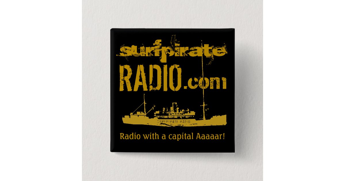 surfpirateRADIO dot COM button | Zazzle