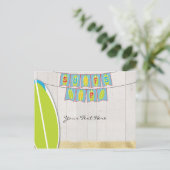 Surfs Up Banner & Board White Wood Beach Party Invitation Postcard | Zazzle