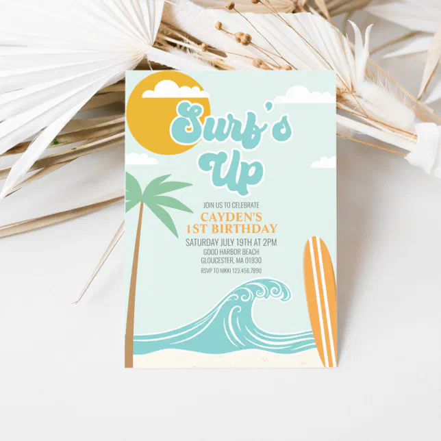 Surfs Up Beach Birthday Invitation | Zazzle