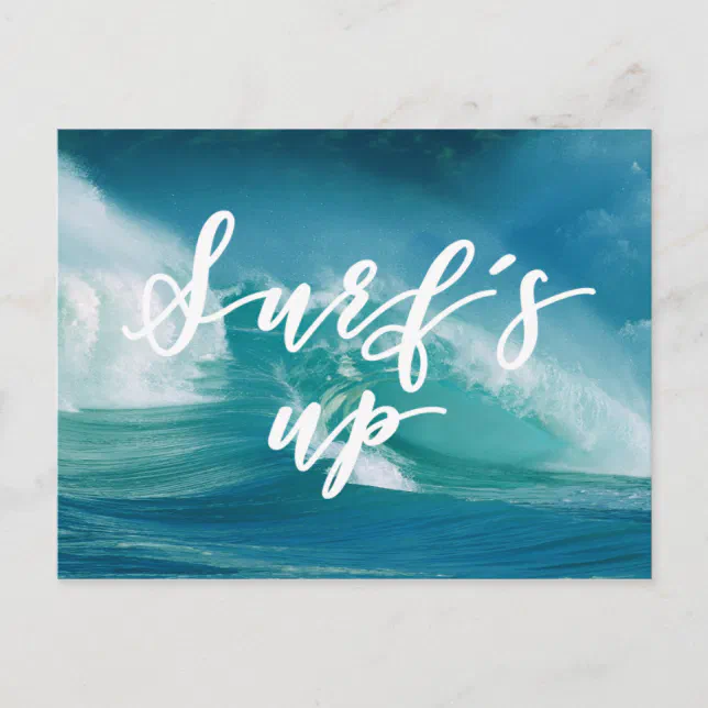 Surf's Up | Fun Typography & Quote Postcard | Zazzle