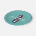 Surfs Up surfboard and waves Birthday Party Paper Plates | Zazzle