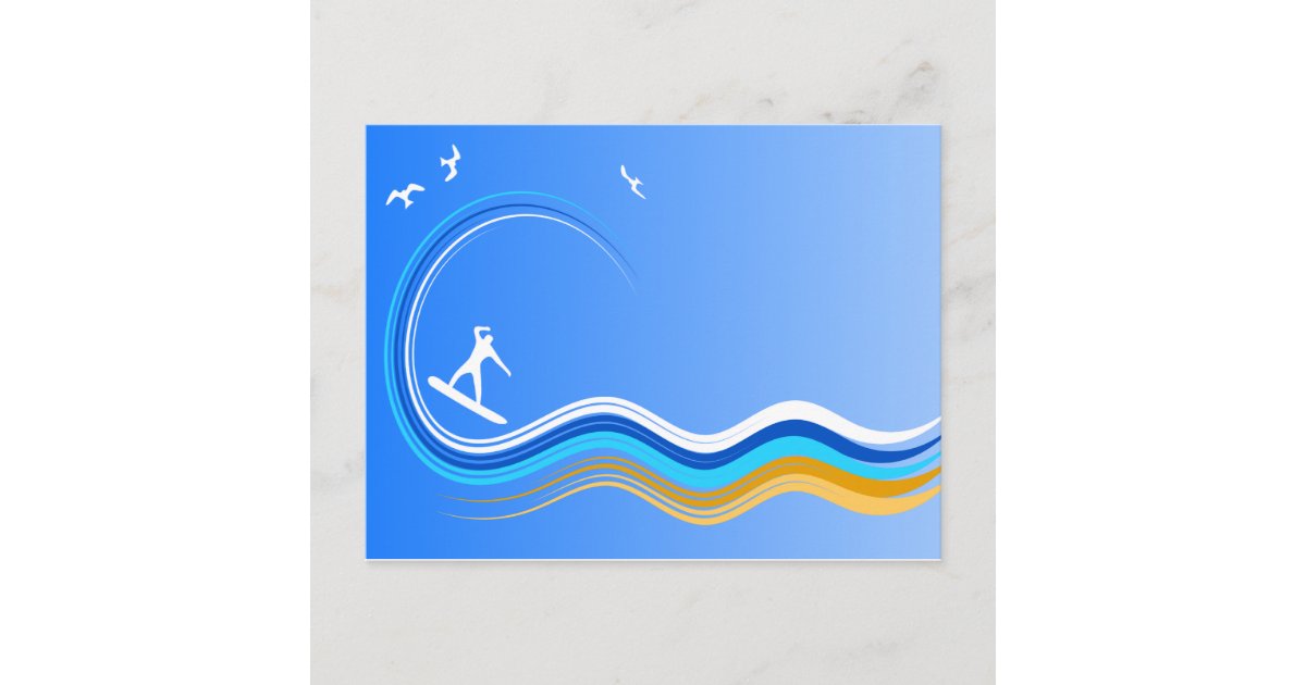 Surf's Up Surfer Surfing Post Card Postcard | Zazzle