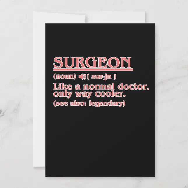 Surgeon Definition Surgery Medical Doctor Neurolog Thank You Card | Zazzle