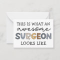 Surgeon Funny Awesome Surgeon Appreciation Note Card | Zazzle