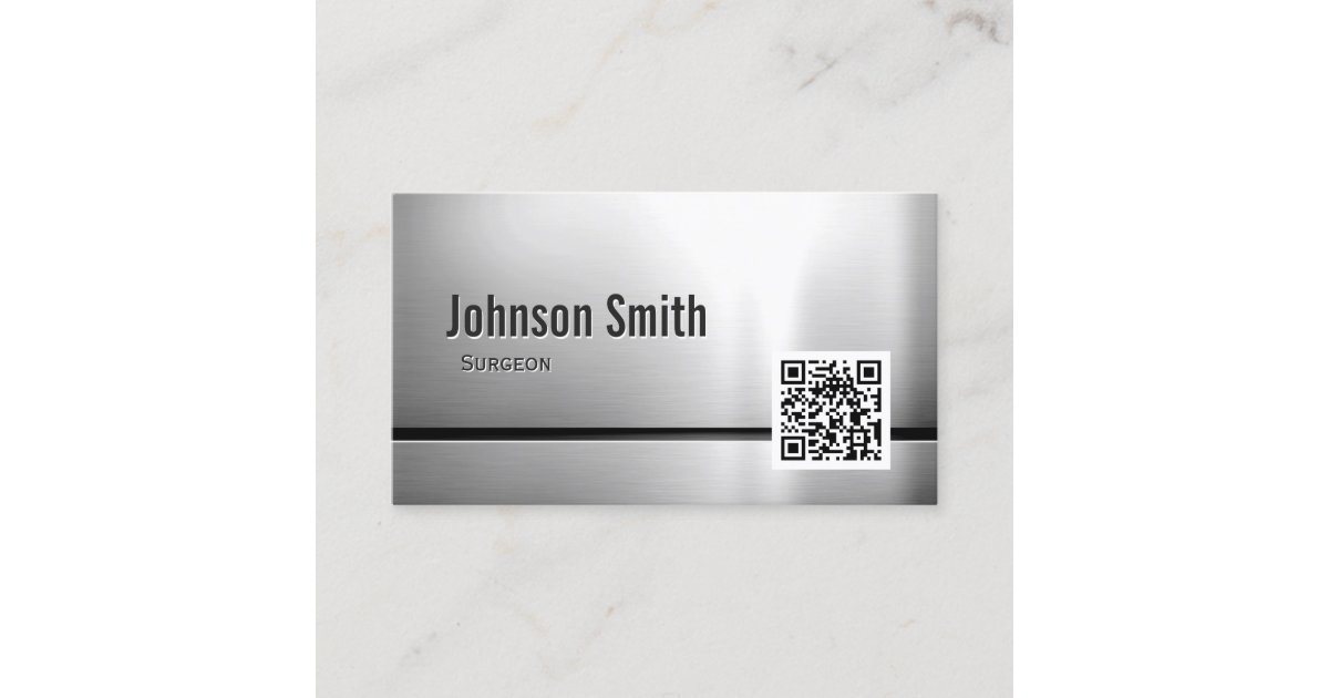 Surgeon - Stainless Steel QR Code Business Card | Zazzle