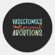 Surgery Urologist Vasectomies Prevent Abortions Classic Round Sticker ...