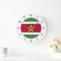 Surinamese flag large clock | Zazzle