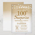 Surprise 100th Birthday Invitation Gold | Zazzle