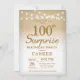 Surprise 100th Birthday Invitation Gold | Zazzle