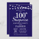 Surprise 100th Birthday Invitation Navy Blue | Zazzle
