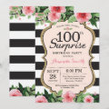 Surprise 100th Birthday Invitation Women Floral | Zazzle