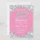 Surprise 18th Birthday Pink and Silver Diamond Invitation | Zazzle