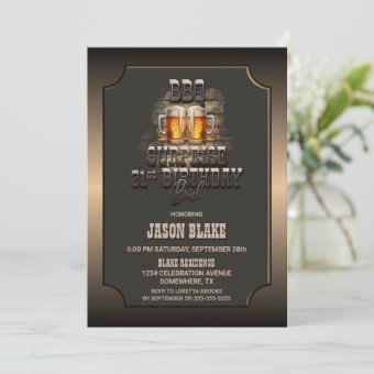 Surprise 21st Birthday BBQ Beers Party Invitation | Zazzle