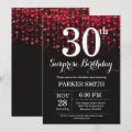 Surprise 30th Birthday Invitation Red Glitter | Zazzle