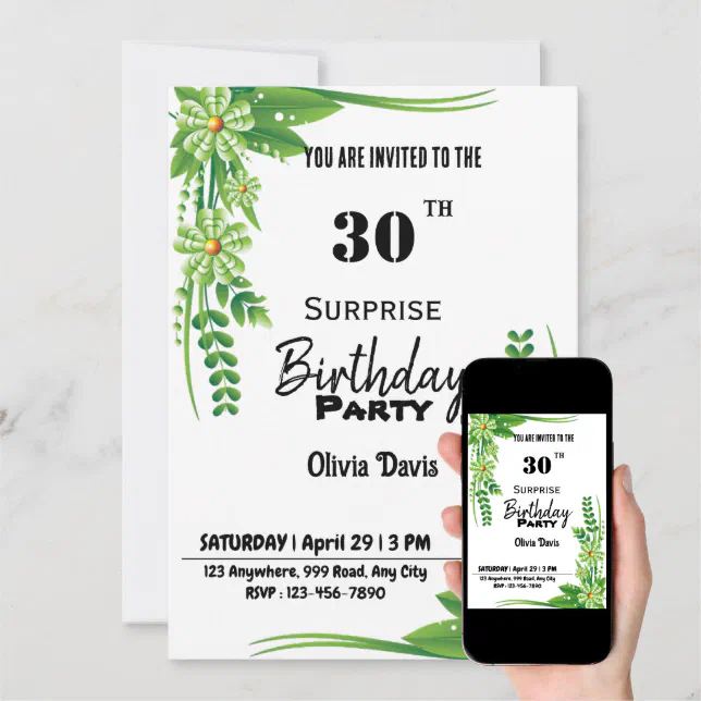 Surprise 30th Birthday Party Invitation | Zazzle