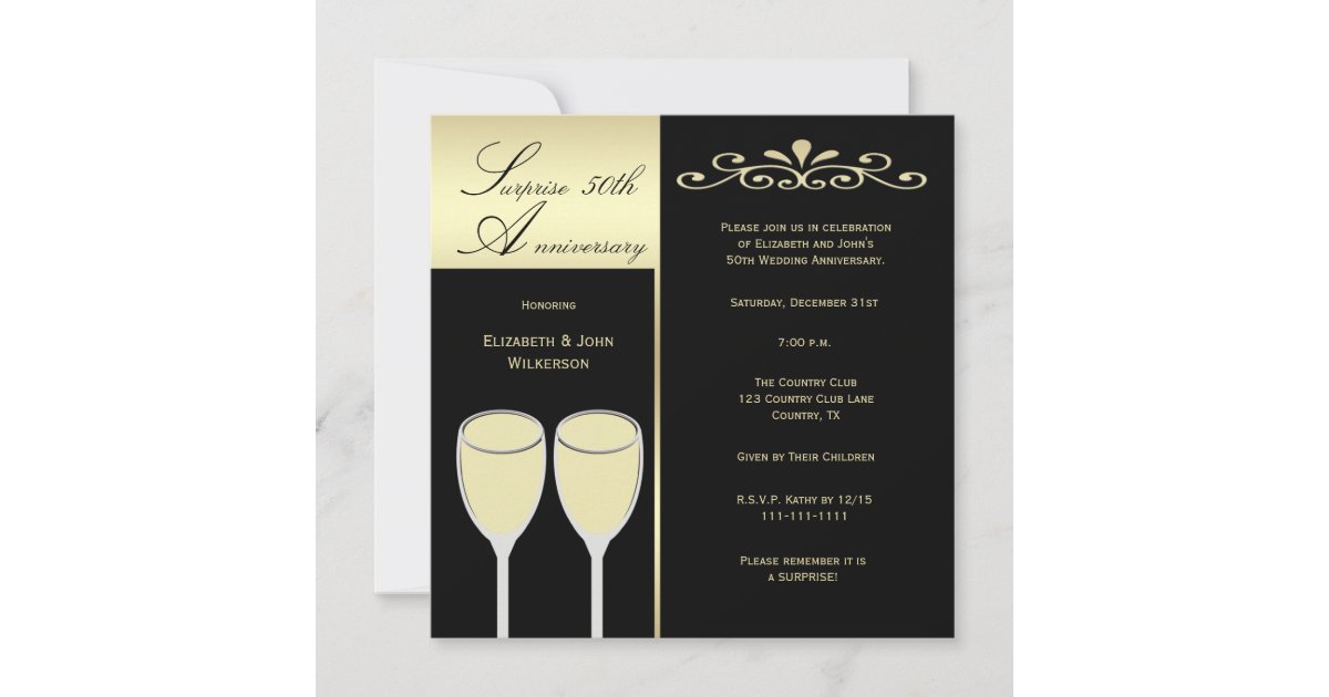 Surprise 50th Wedding Anniversary Party Invitation Zazzle Surprise 50th Wedding Anniversary Party Invitation Zazzle