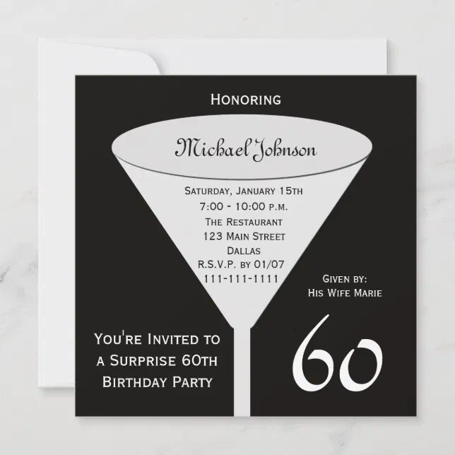 Surprise 60th Birthday Party invitation | Zazzle