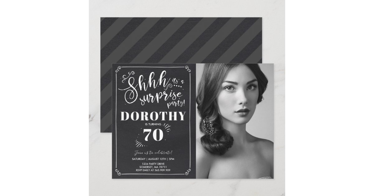 Surprise 70th Birthday Invitation Vintage Surprise | Zazzle