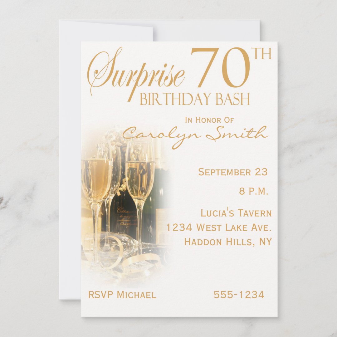 Surprise 70th Birthday Party Invitations | Zazzle