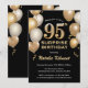 Surprise 95th Birthday Black and Gold Balloons Invitation | Zazzle