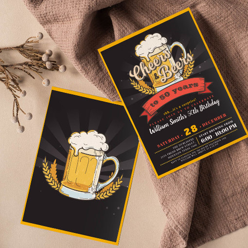 Surprise beer birthday party invitation | Zazzle