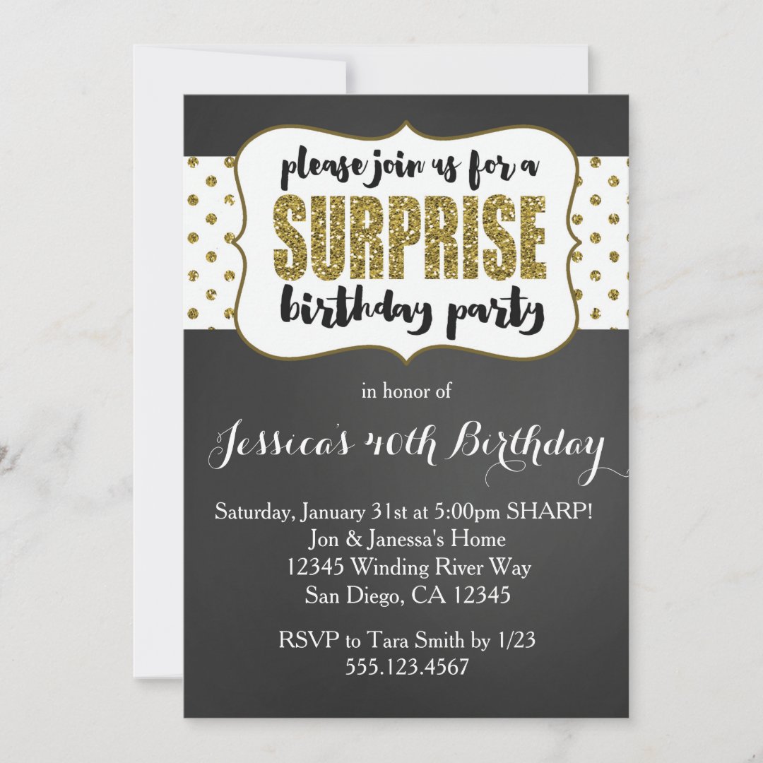 Surprise Birthday Invitation | Zazzle