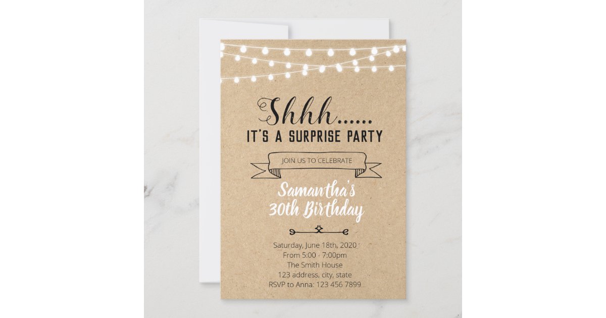 Surprise Birthday Invitation | Zazzle