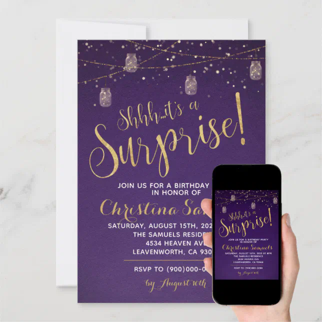 Surprise Birthday Invitation | Zazzle