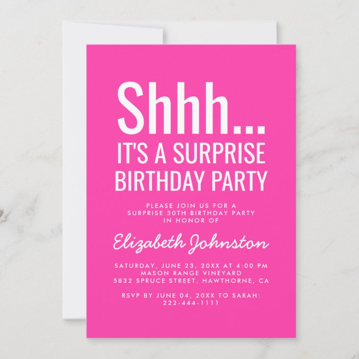 Surprise Birthday Party Invitation | Zazzle.com