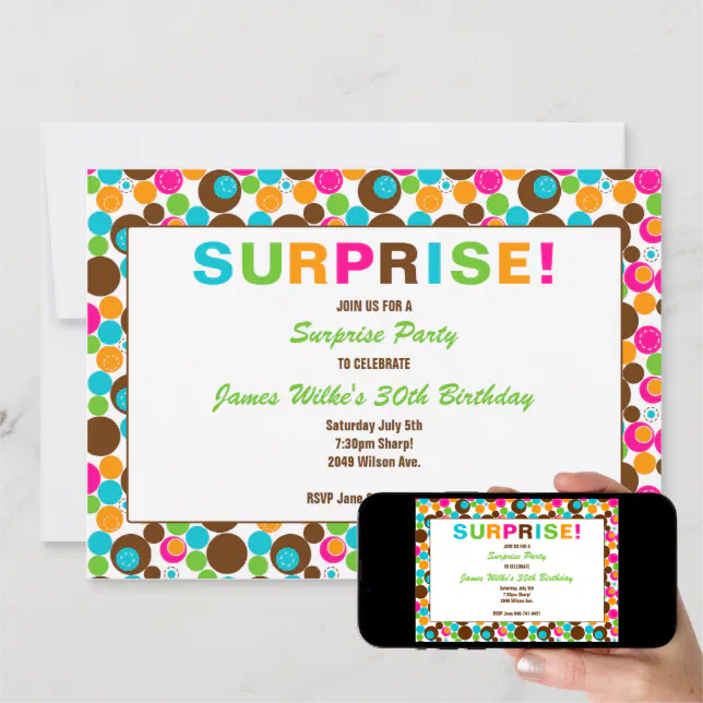 Surprise Birthday Party Invitation | Zazzle