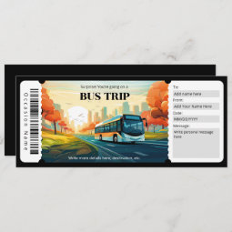 Surprise Bus Ticket Gift Certificate Invitation | Zazzle