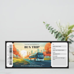 Surprise Bus Ticket Gift Certificate Invitation | Zazzle