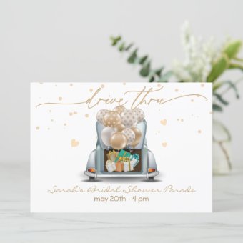 Surprise Drive Thru Bridal Shower Parade 2 Invitation | Zazzle
