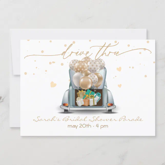 Surprise Drive Thru Bridal Shower Parade 2 Invitation | Zazzle