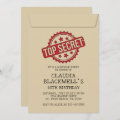 Surprise Fun Top Secret Birthday Invitation | Zazzle