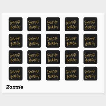 Surprise Gold Foil Birthday Sticker | Zazzle